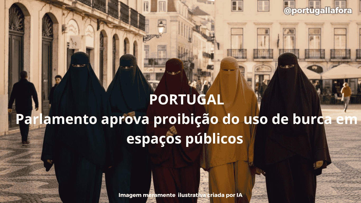 Parlamento português, aprova proibição do uso de burca em espaços públicos.